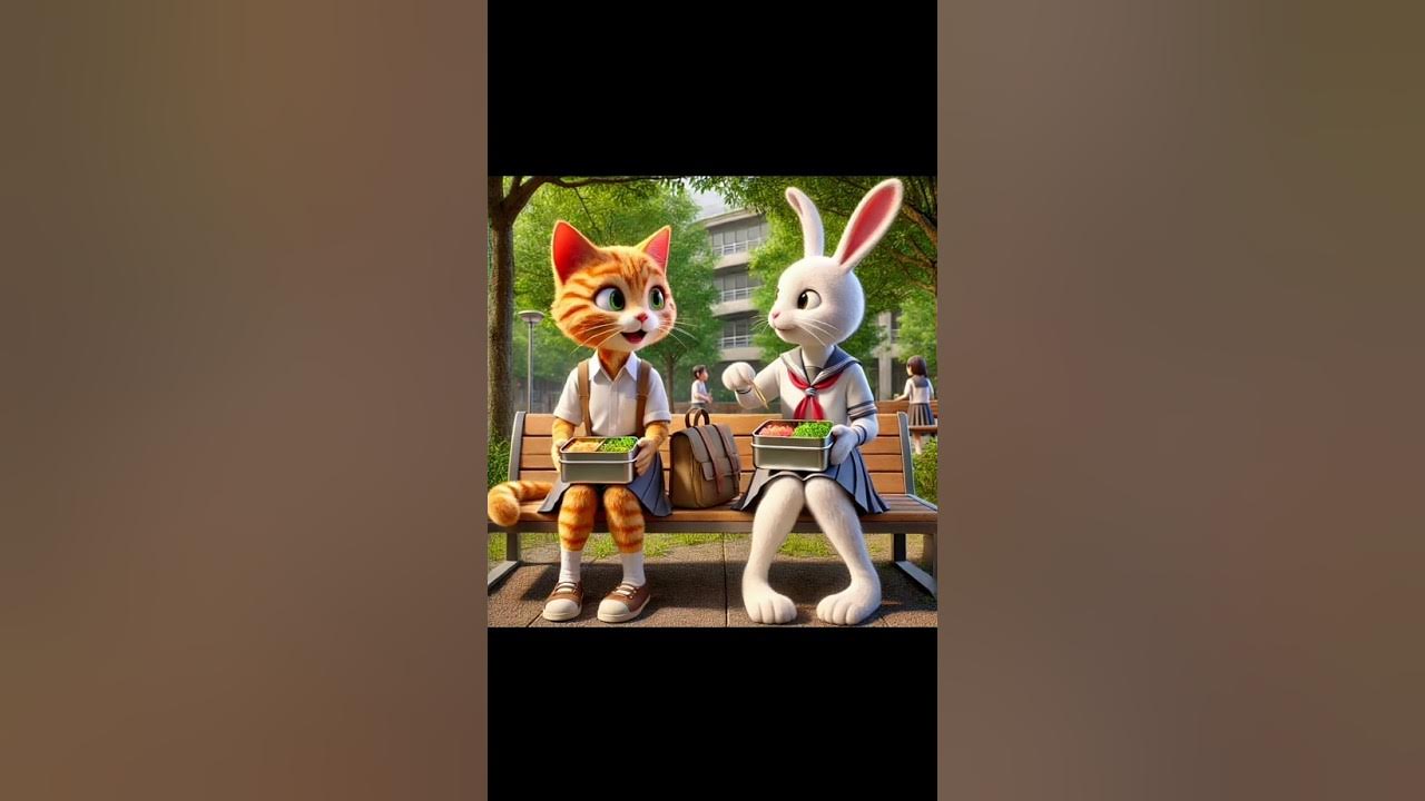 Cat and rabbit friendship #aicat #cat #ai #shorts - YouTube