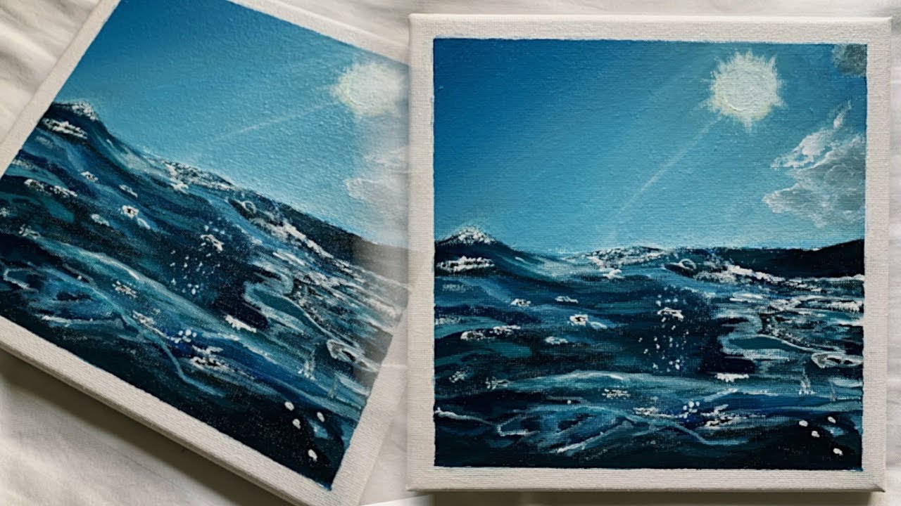 EASY Ocean Waves Acrylic Painting | BEGINNERS - YouTube