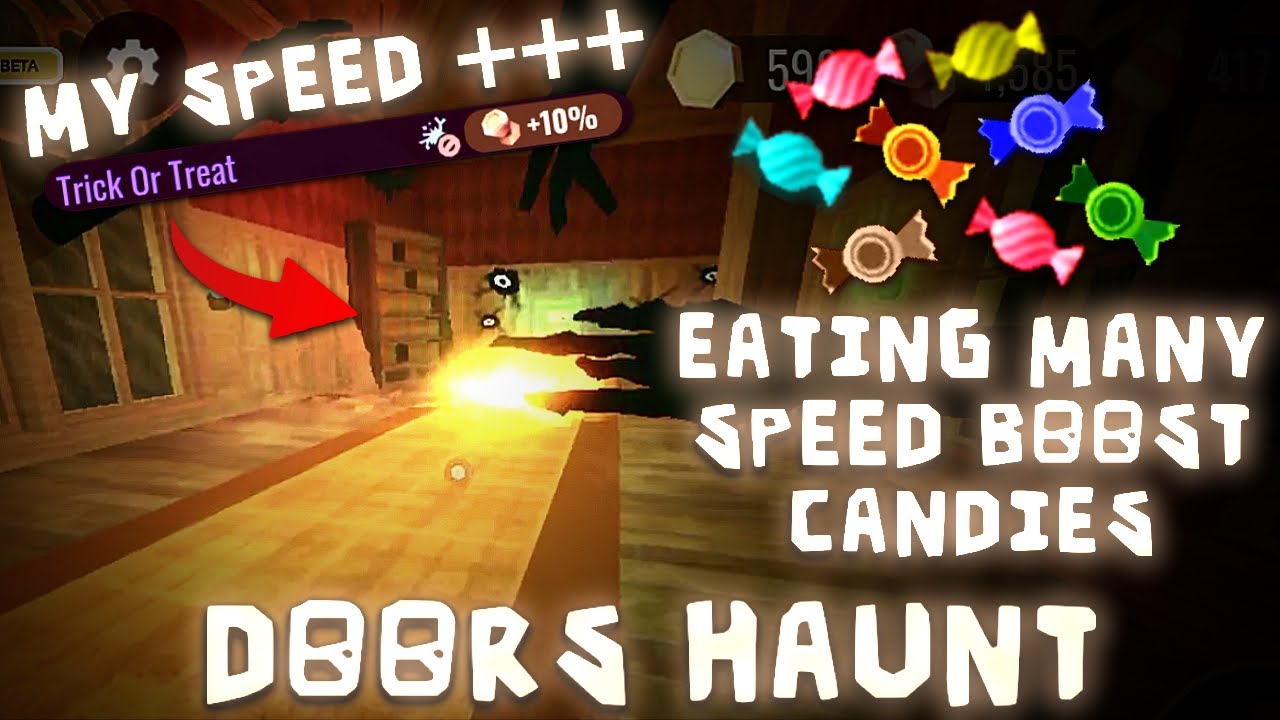 Eating Every Speed Up Candies in Doors The Haunt | I Became as Fast as ...