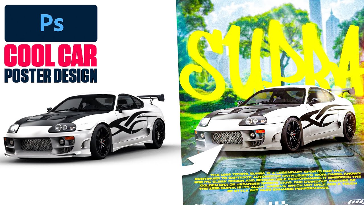 Design Cool & Stunning Car Poster In Photoshop l Toyota l Photoshop ...
