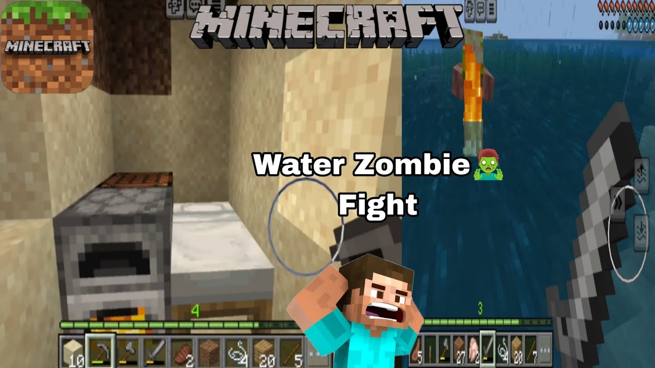 Minecraft Water Zombie🧟‍♂️💀 Fight And Secret House🏠 || Minecraft Rogue ...