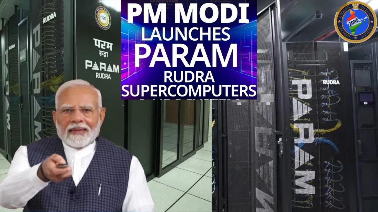 PM Modi Launches 3 Hi Tech Param Rudra Supercomputers - YouTube