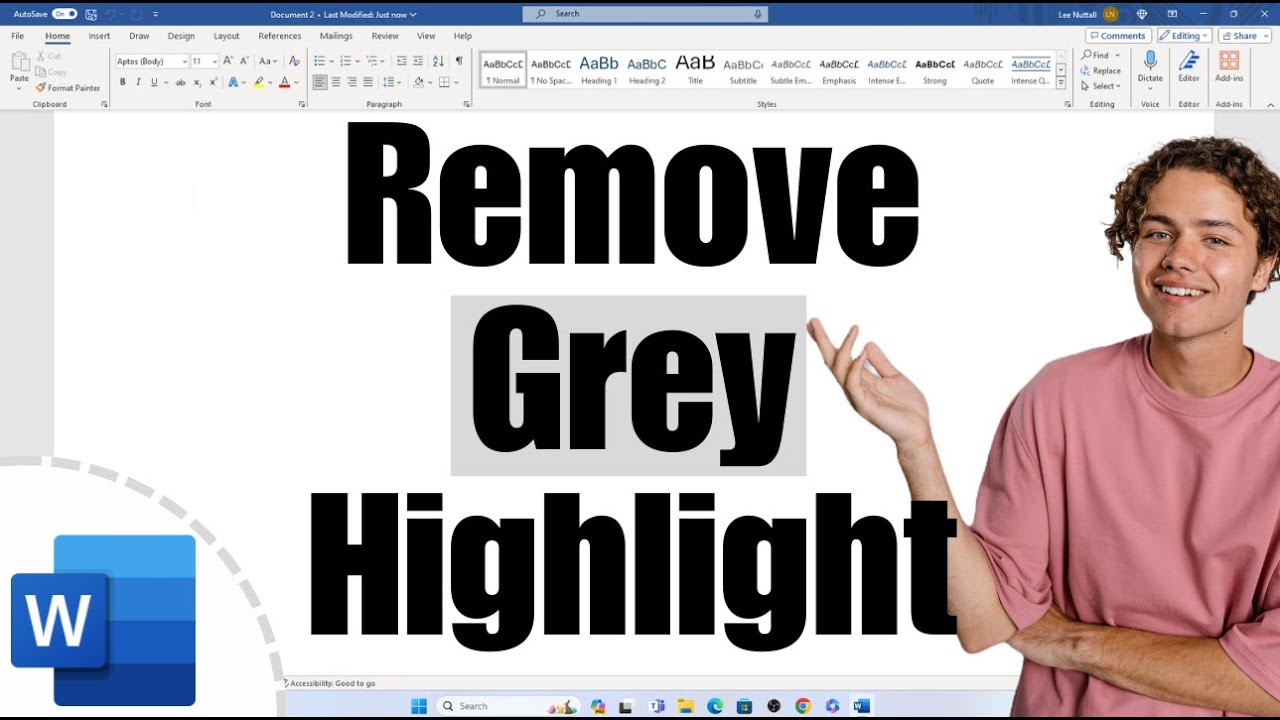 How To Remove Grey Highlight In Word Microsoft YouTube