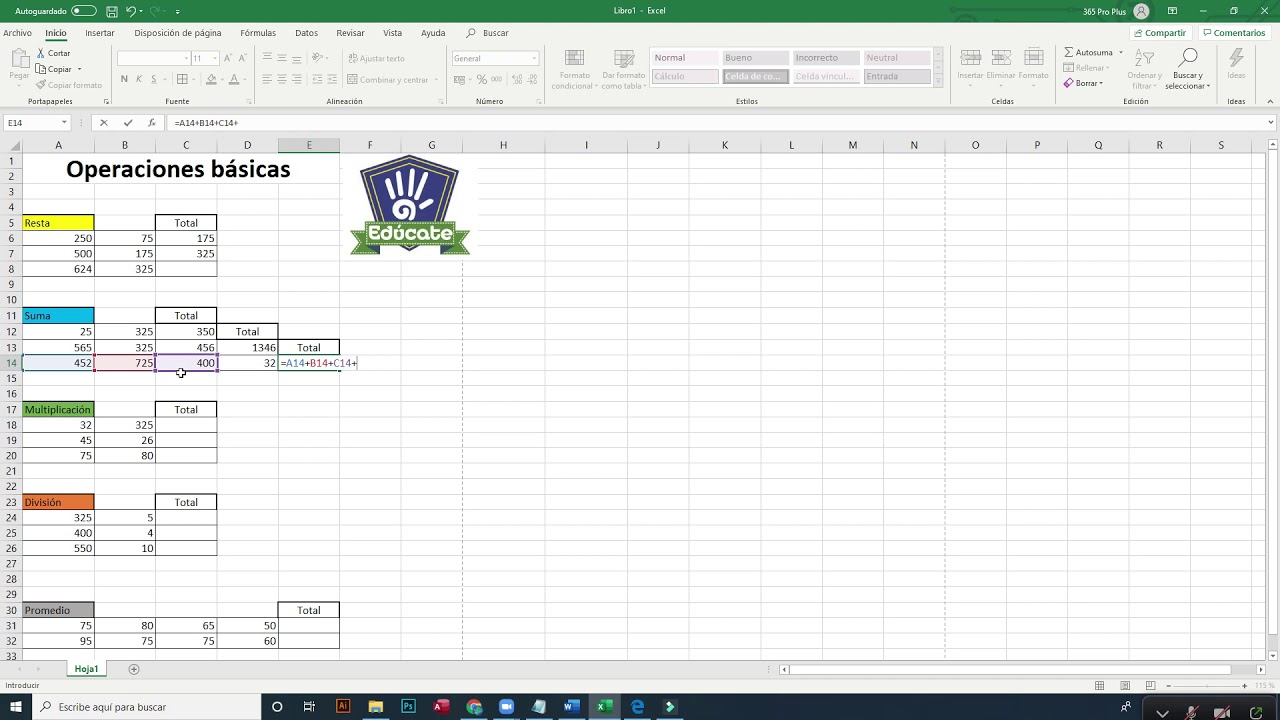 Operaciones básicas Excel - YouTube