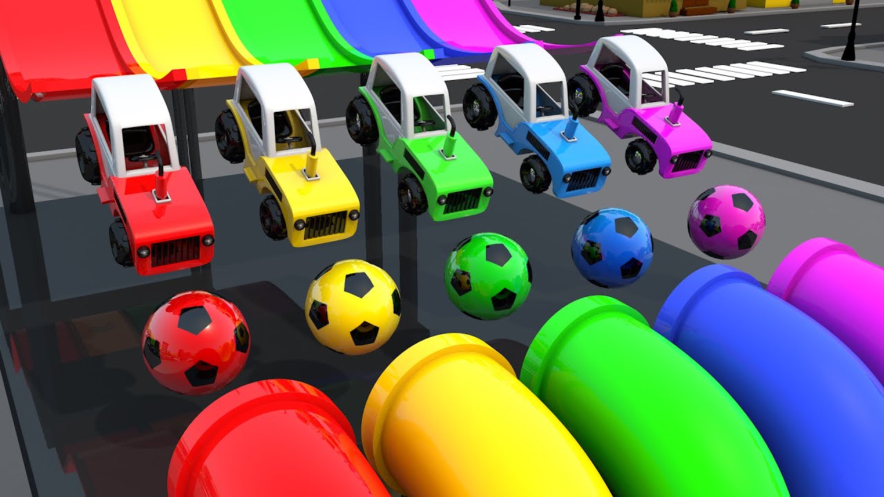 Juguetes para niños Vehículos de la calle Monster Cars Aprender colores ...