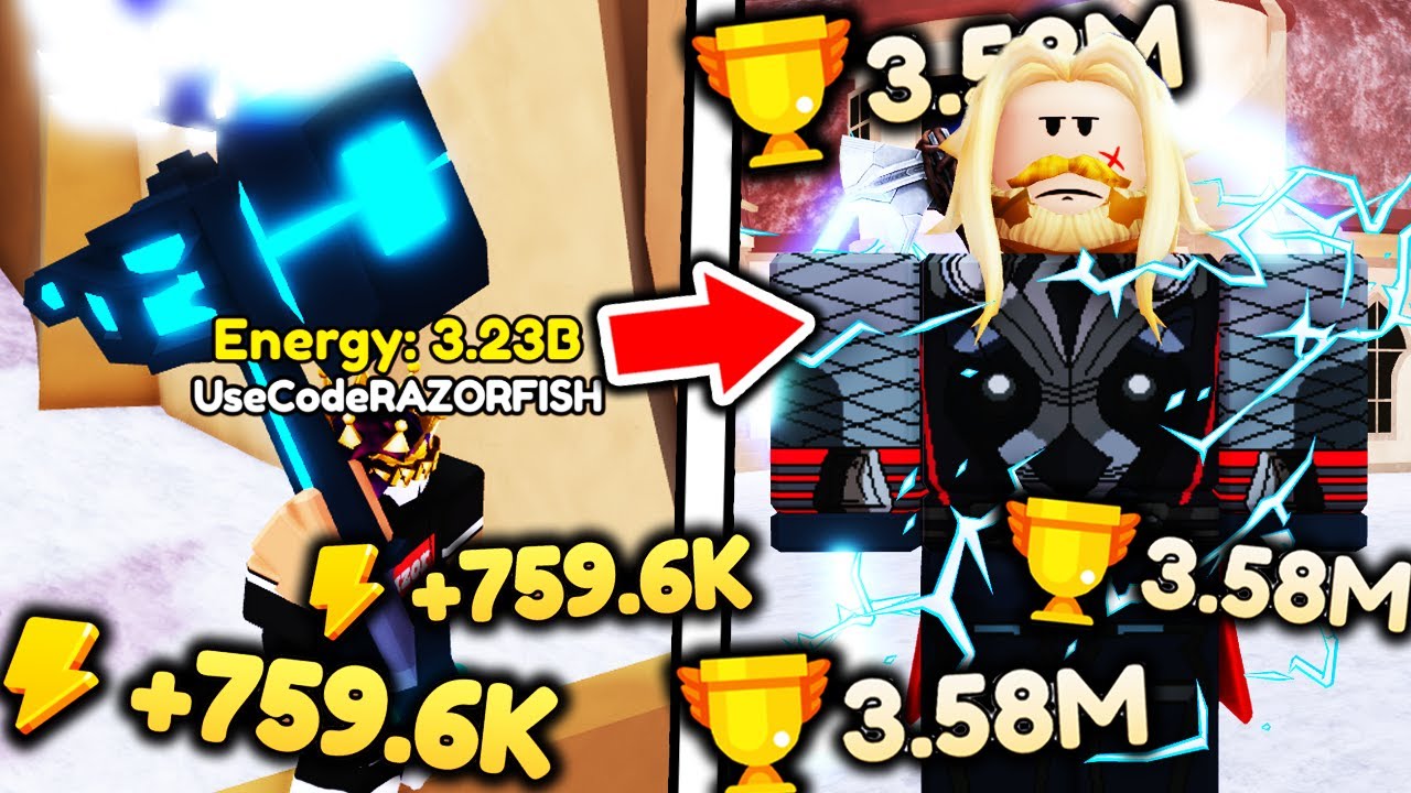 I Got BEST HAMMER and Became STRONGEST SUPERHERO in Roblox Thor ...