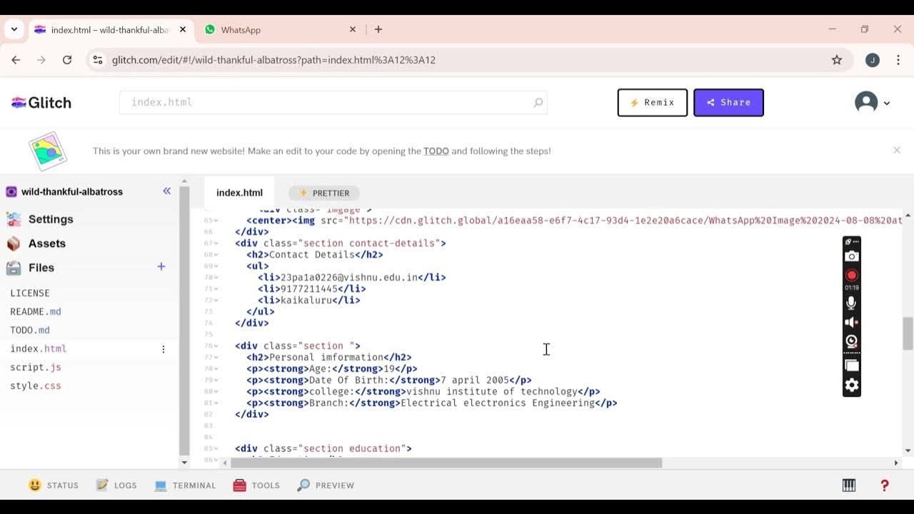 explanation of resume webpage using html and css - YouTube