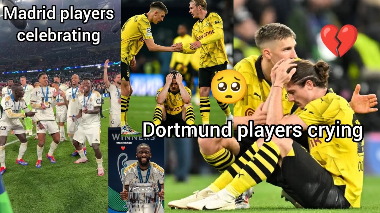 Borussia Dortmund players crying and Real Madrid players celebrating ...