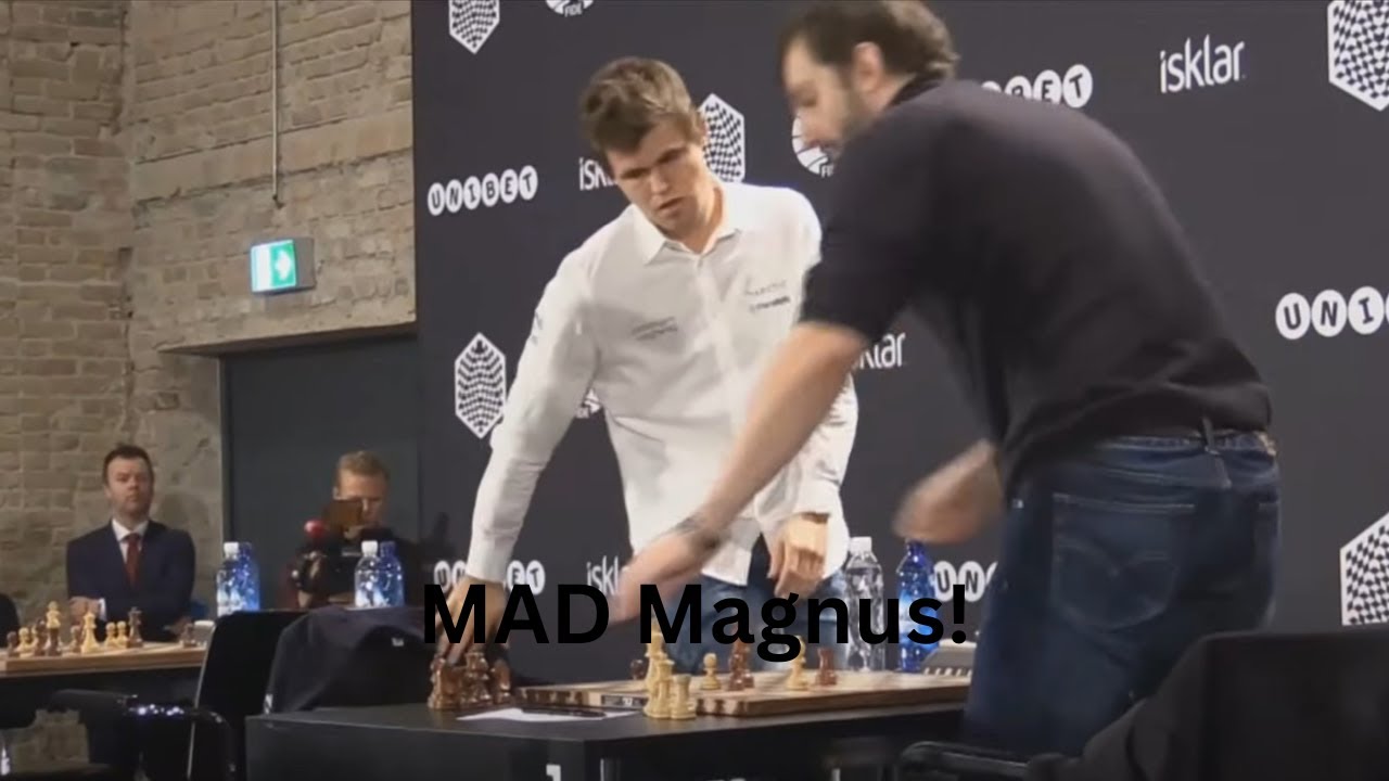 Magnus Carlsen MAD after losing chess game! - YouTube