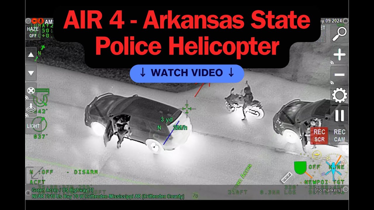 🚁 AIR 4 - Watch a motorcycle pursuit from Arkansas State Police's ...