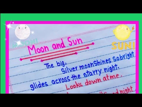 poem on Moon and Sun in English ।। Moon and Sun par kavita/poem/rhyme।# ...