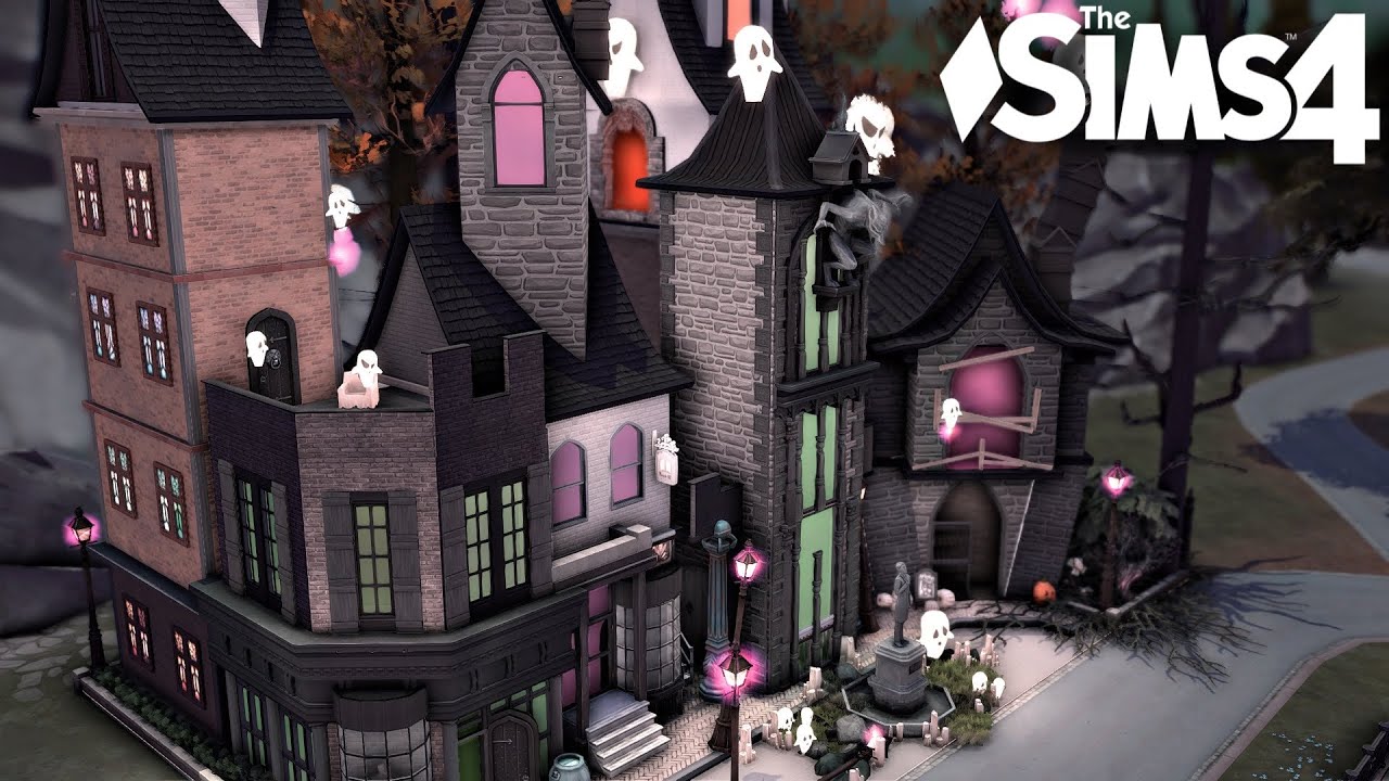 Spooky Halloween Village | No CC | The sims 4 | Stop motion Speed build ...