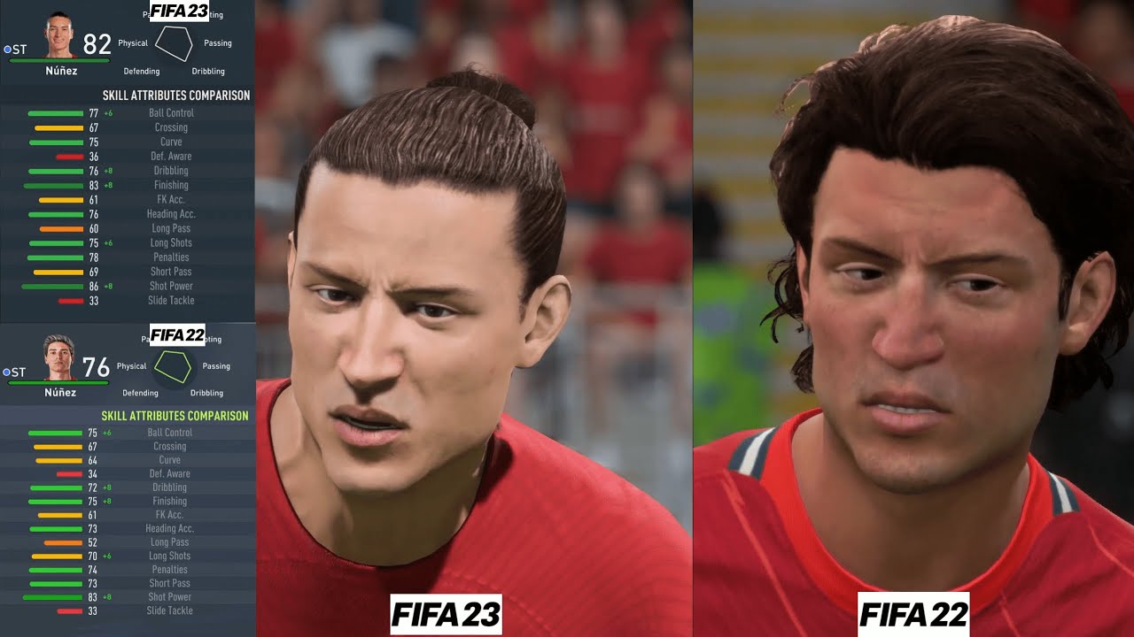 FIFA 23 vs FIFA 22 - Faces and Ratings Comparison | Liverpool player ...