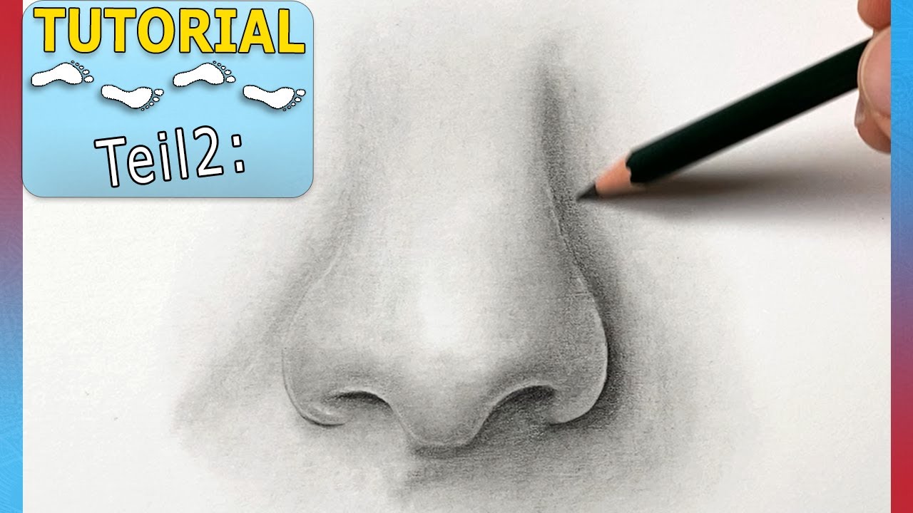 Realistische Nasenskizze