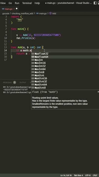 How To Detect Integer Overflow During Additioncoding Shorts Programming Golang Go Youtube