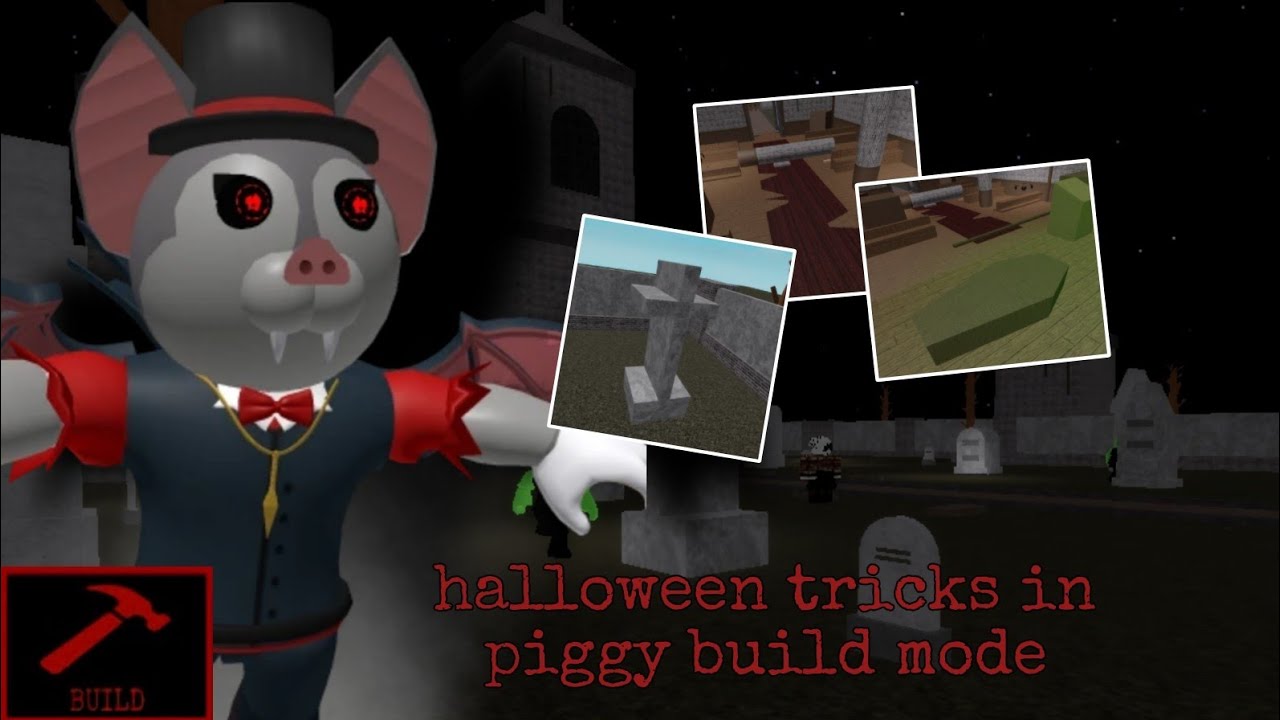 scary theme tricks in piggy build mode | roblox - YouTube