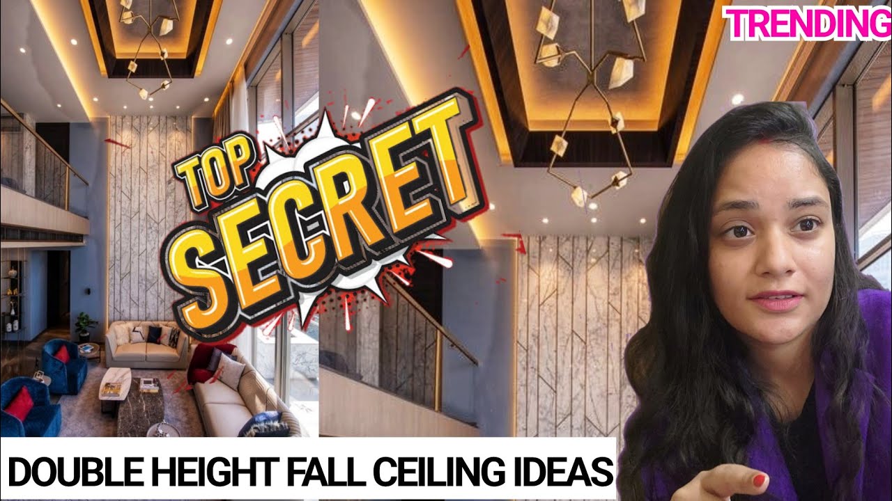Duplex area fall ceiling ideas,lights for double height area ceiling ...