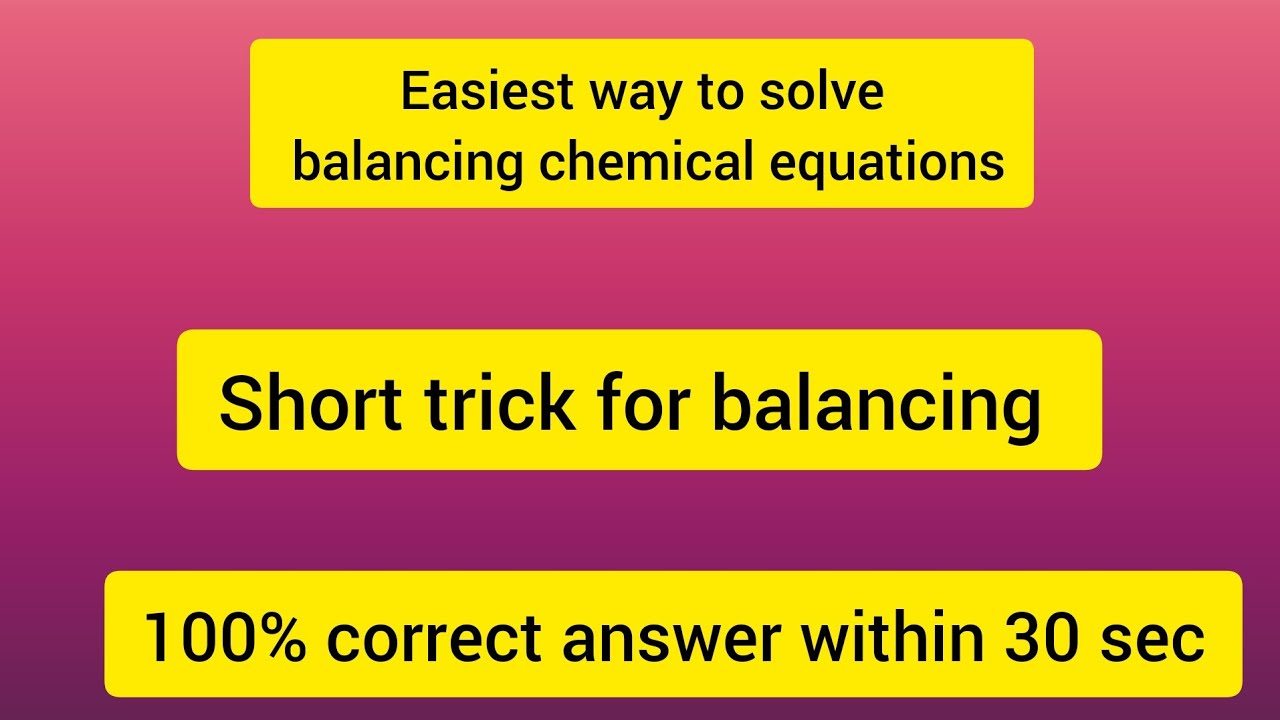 short trick for equation balancing | #neet #cbse #iitjee #tricks # ...
