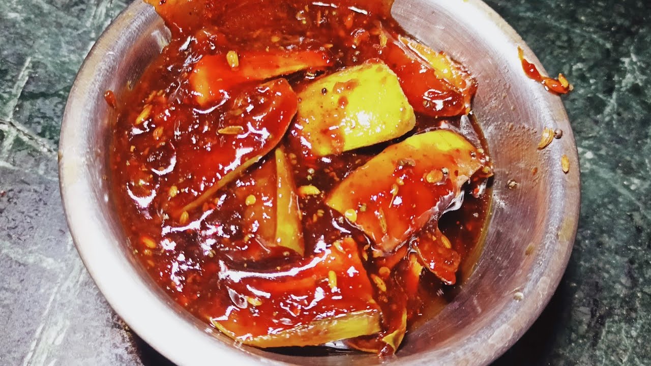 Mango pickle recipe|amer achar|gur aam|kacha amer tok jhal misti achar ...
