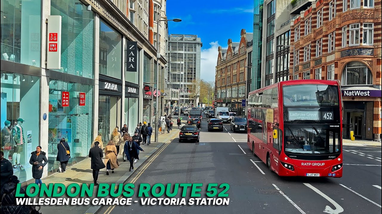 Riding London Bus 52: Upper Deck Point-of-View (POV) from Willesden to ...