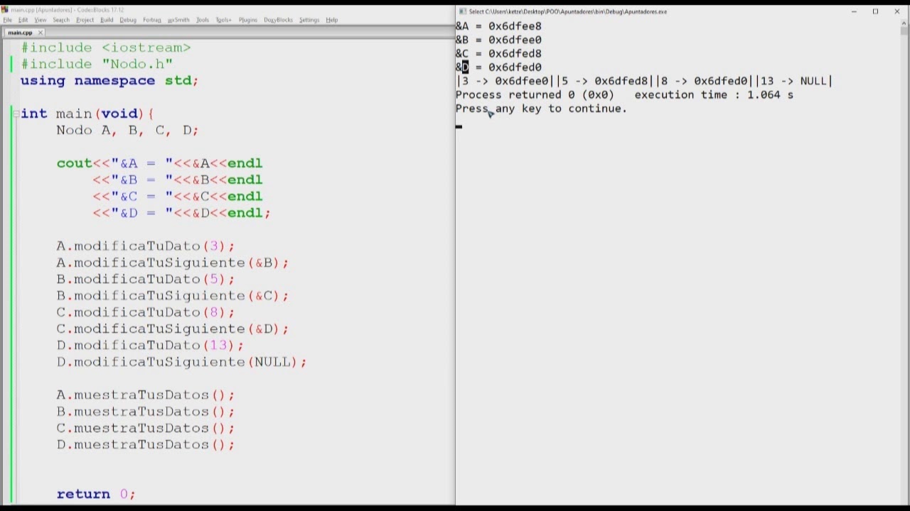 Lista Simplemente Enlazada (manual con 4 nodos) - YouTube