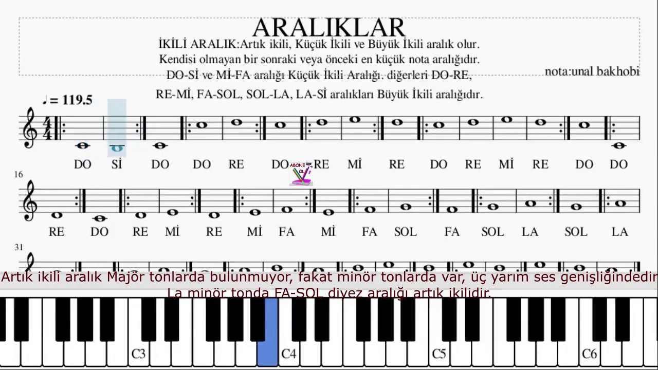 Solfej, Müzik notaları arasında İKİLİ ARALIK - YouTube