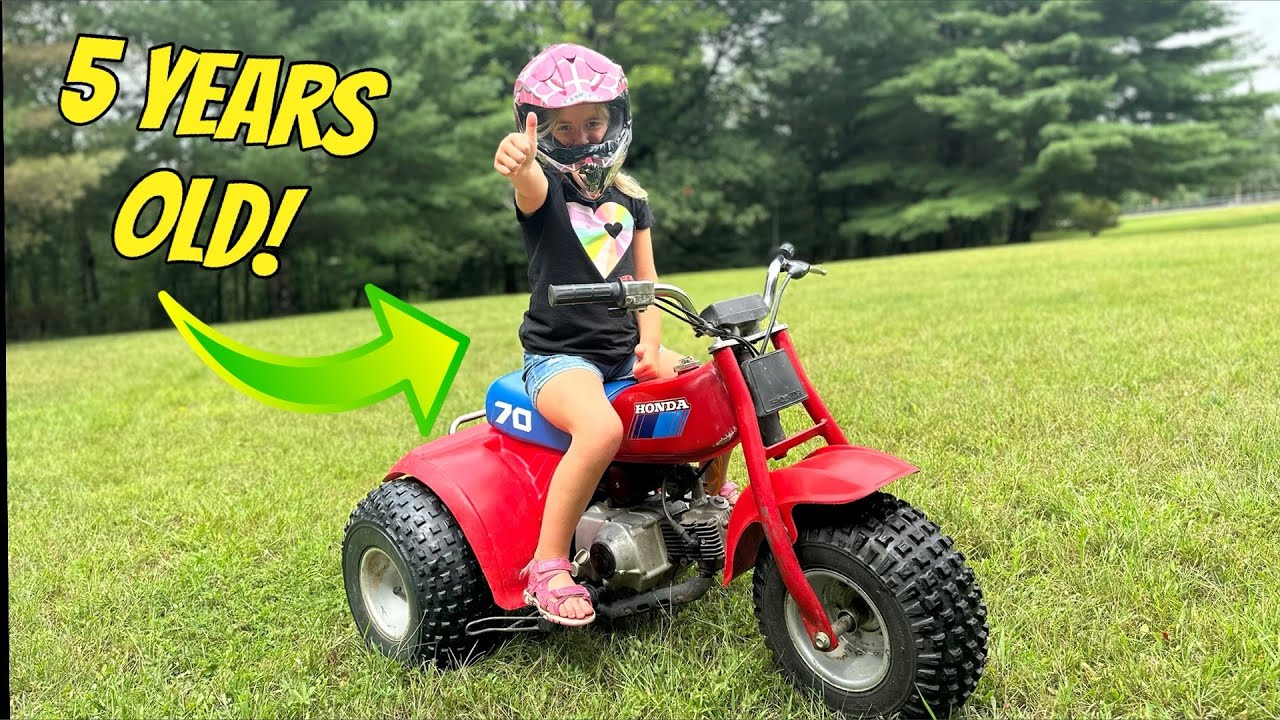 Teaching My Daughter How To Ride A 3-Wheeler! - YouTube