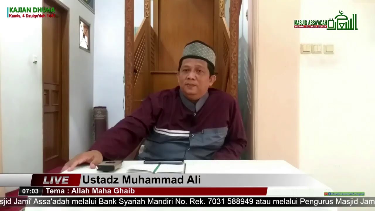 Allah SWT Maha Ghaib | Ust. H. Muhammad Ali - Kajian Dhuha Masjid Assa'adah Depok - YouTube