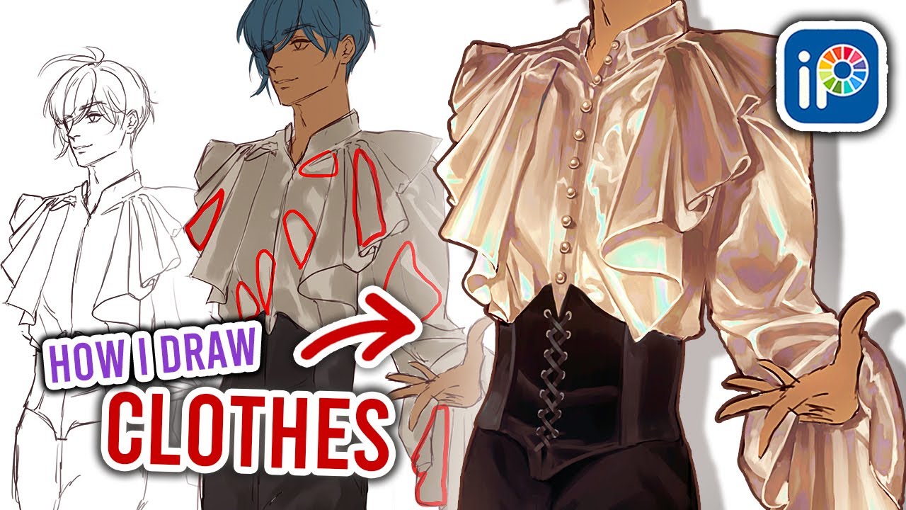 How I DRAW CLOTHES in IBISPAINT | Clothing Folds Study - YouTube
