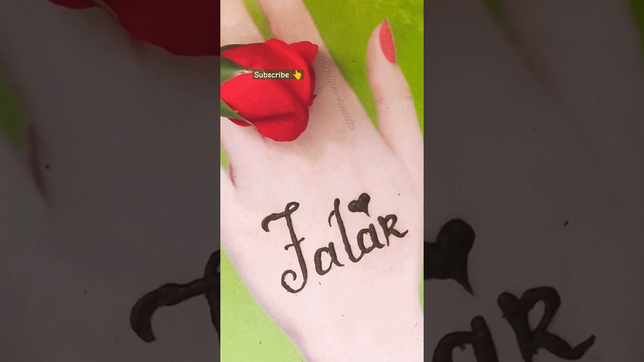 "FALAK" name mehndi tattoo/name mehndi tattoo #youtubeshorts # ...
