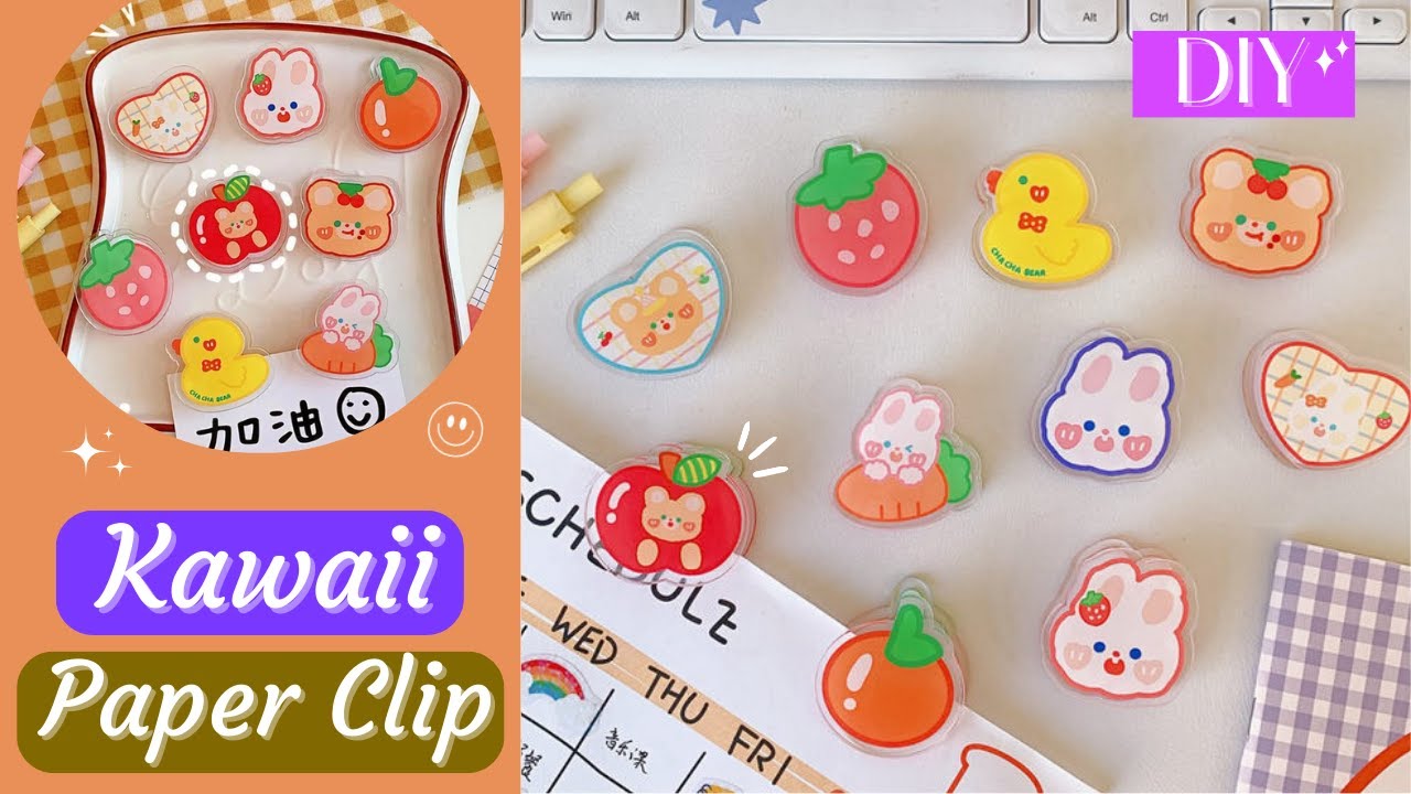 DIY Cute Paper Clip at Home || Diy Kawaii Paper Clip || School Supplies ...