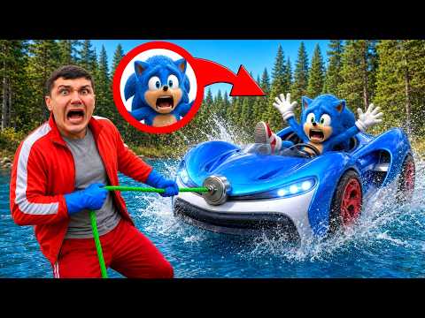 We Found SONIC Car Underwater While Magnet Fishing! Sonic CRASHED!