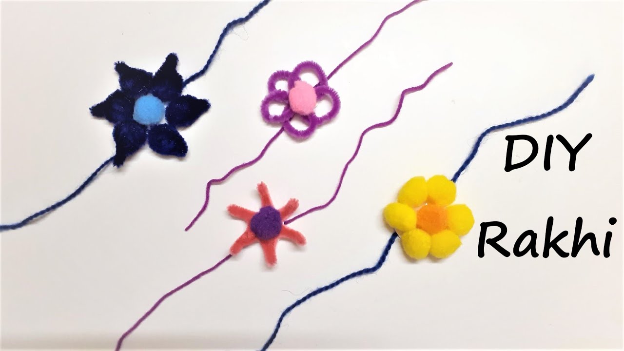 DIY Rakhi using pompoms & pipe cleaners | DIY Crafts | Raksha Bandhan ...