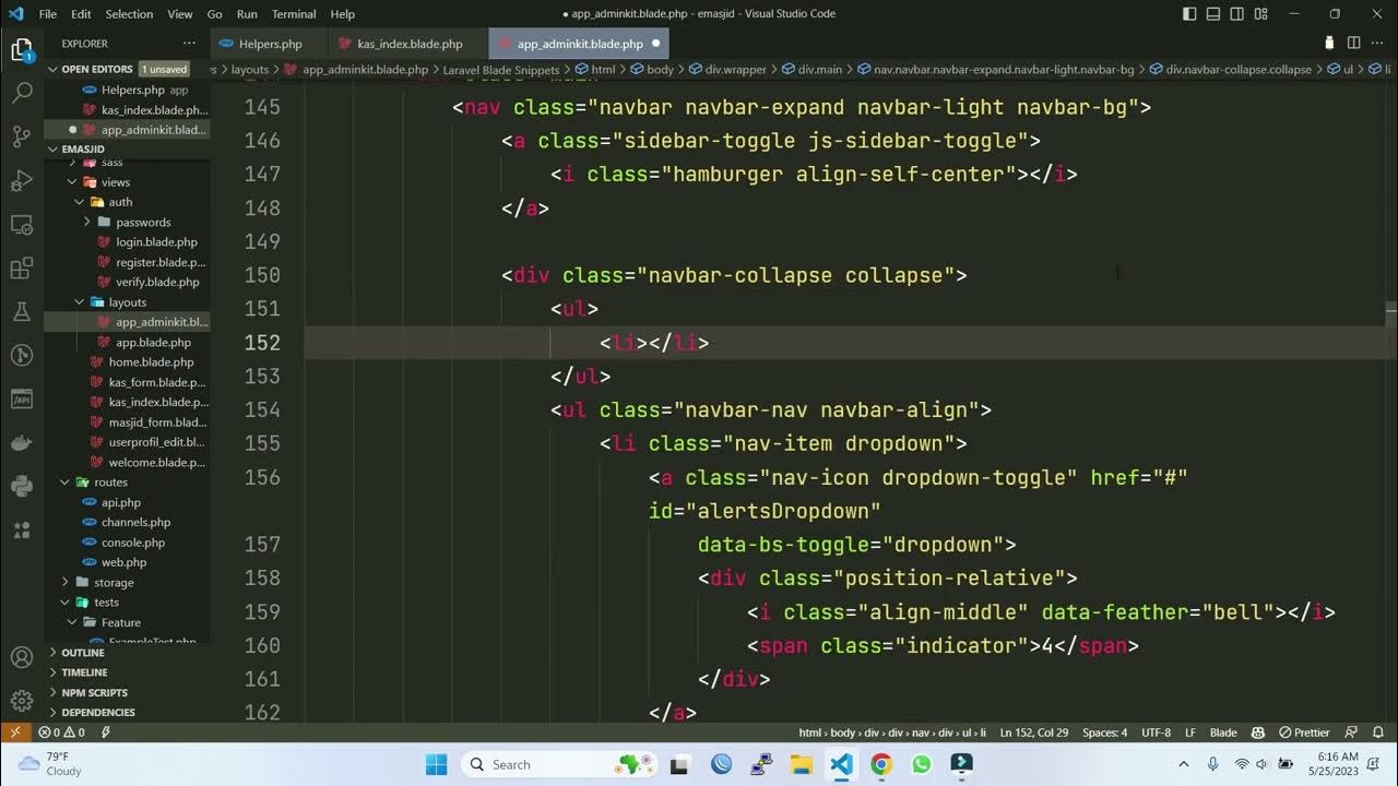 Laravel #17 Perbaikan Tampilan Kas Index - YouTube