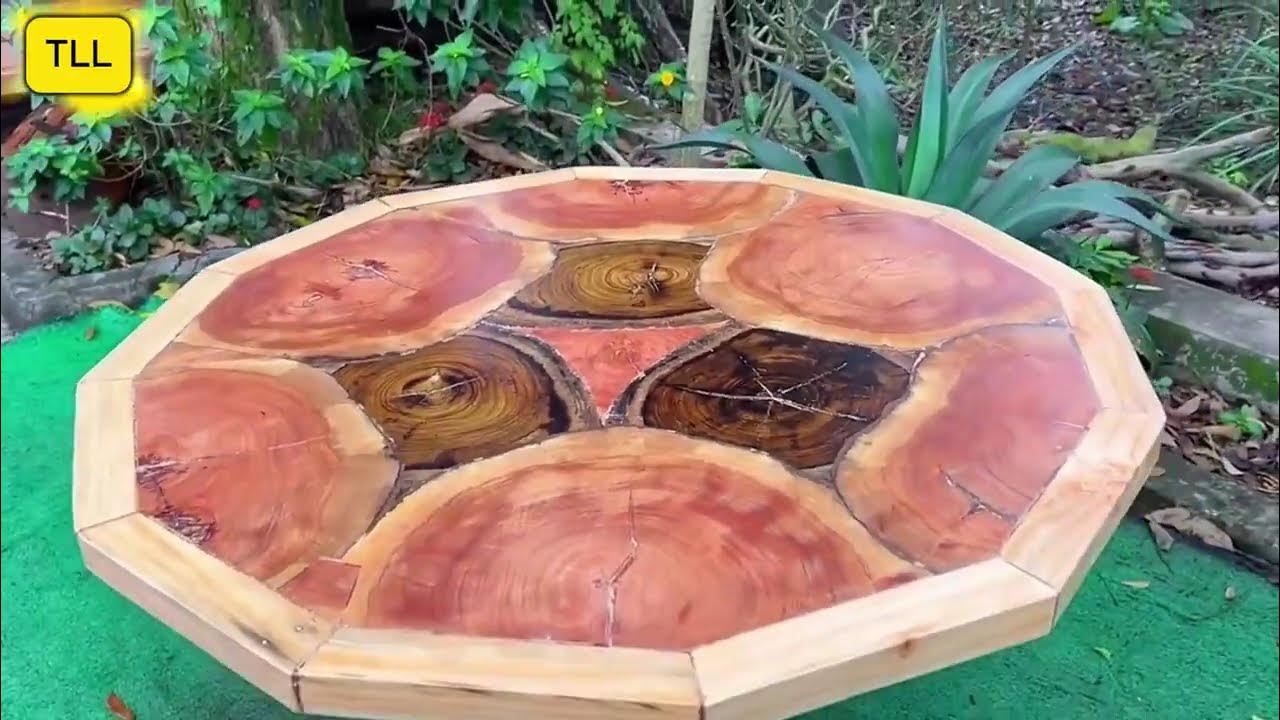 Transforming a Raw Wooden Log into a Stunning Table P5 | DIY Woodworking - YouTube