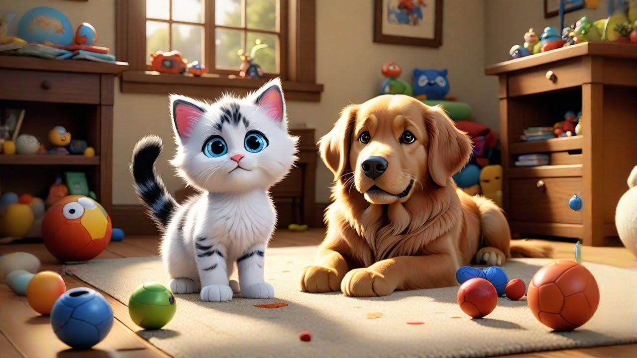 Three Fluffy Kittens Say Meow Meow Meow | Fun Kitten for Kids | Nursery ...