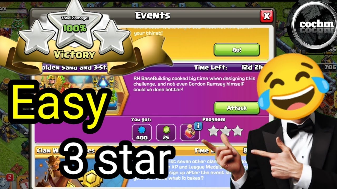 New Event (Golden sand) easy 3 star 🔥#clashofclans #cochm - YouTube