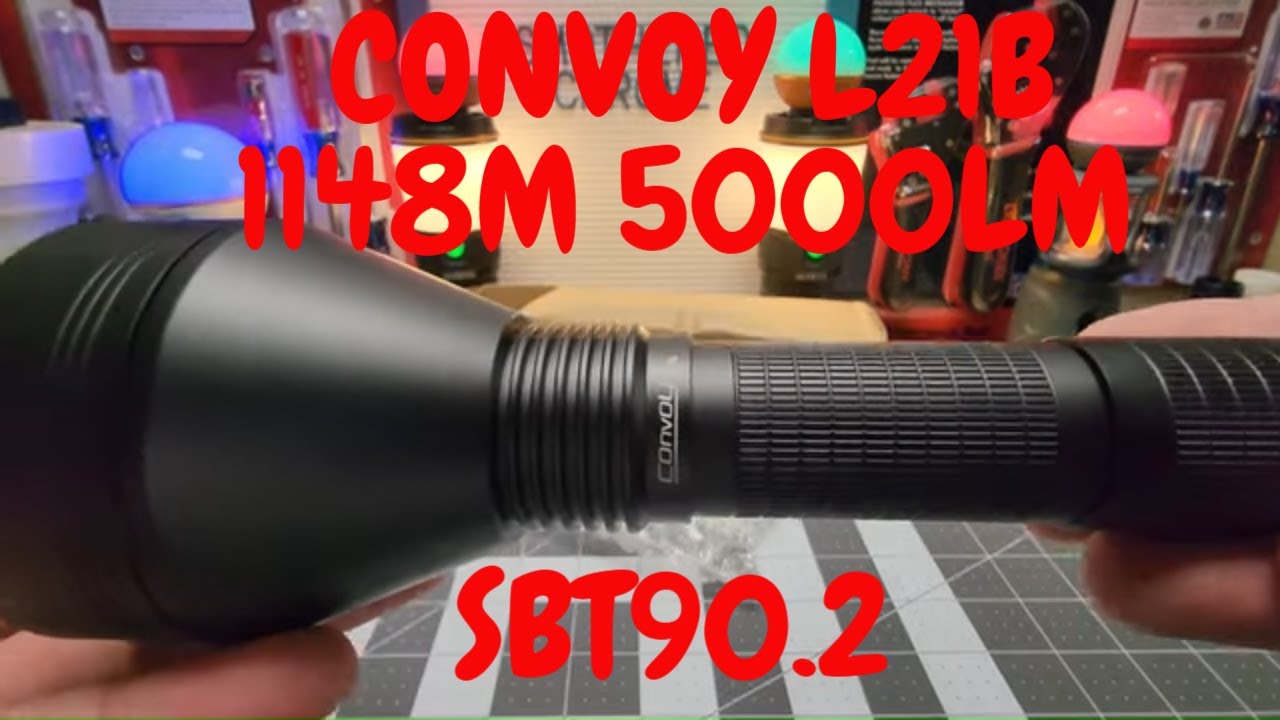 CONVOY L21B NEW RELEASE SBT90.2 LED 5000LM 1148M BEAST MODE - YouTube