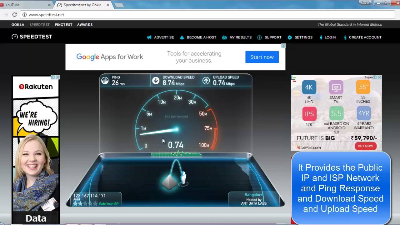 How to check Internet Speed and ISP Provider - YouTube