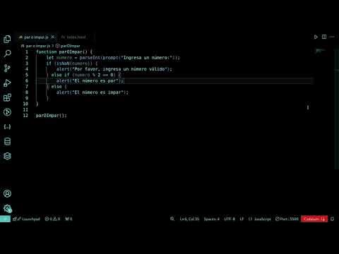 Práctica de Javascript. Algoritmo para determinar si un número es par o impar. - YouTube