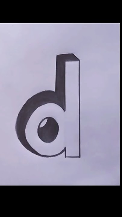 How to draw letter d in Lowercase 3D | 3D Lowercase Alphabet drawing ...