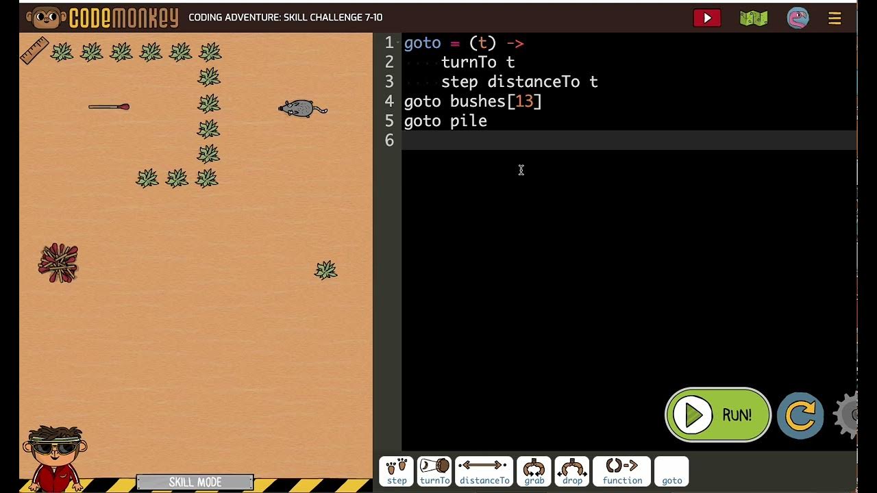 CodeMonkey Skill Mode 7-10 - YouTube