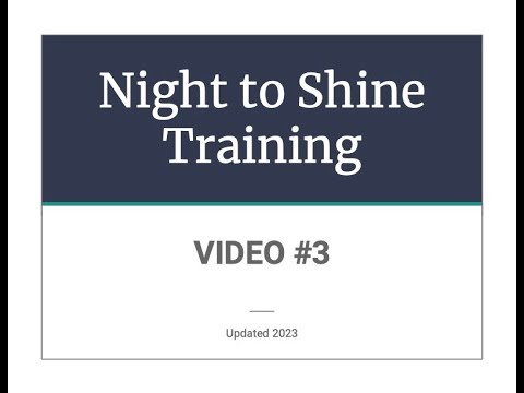 Night To Shine Training Video #3 - YouTube