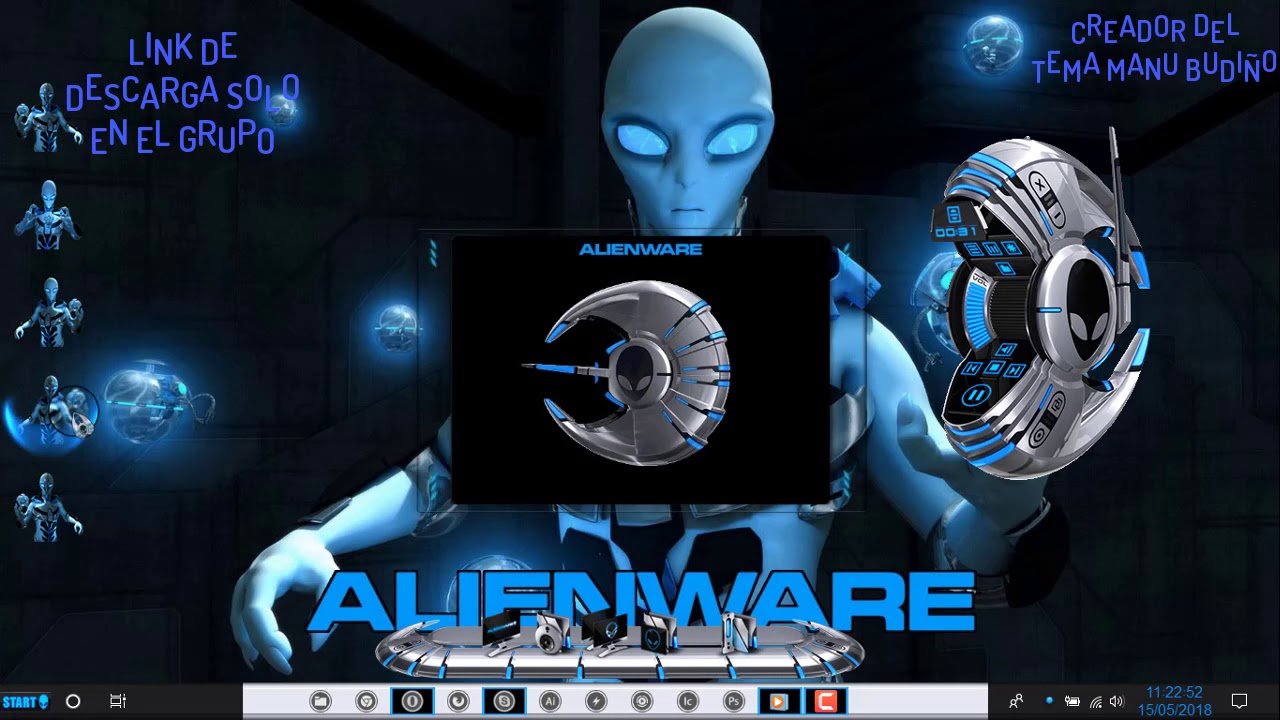 TEMA ALIENWARE INVADER WINDOWS 10 VRS 1803 - YouTube