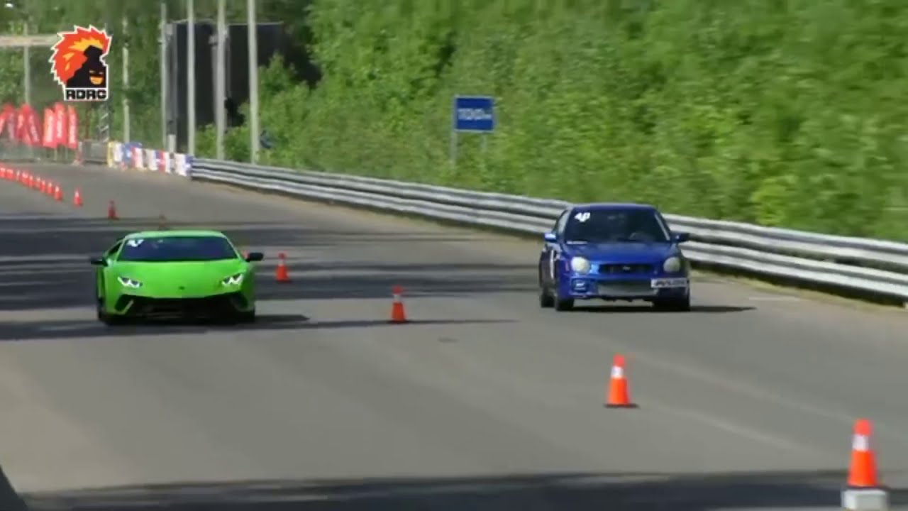 Lamborghini Huracan performante vs Subaru Impreza WRX drag race - YouTube
