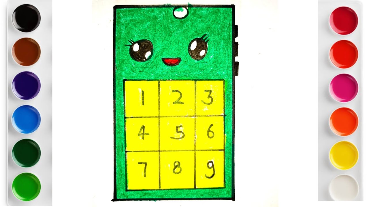 CUTE PHONE DRAWING FOR KIDS STEP BY STEP | HOW TO DRAW A CUTE PHONE ...