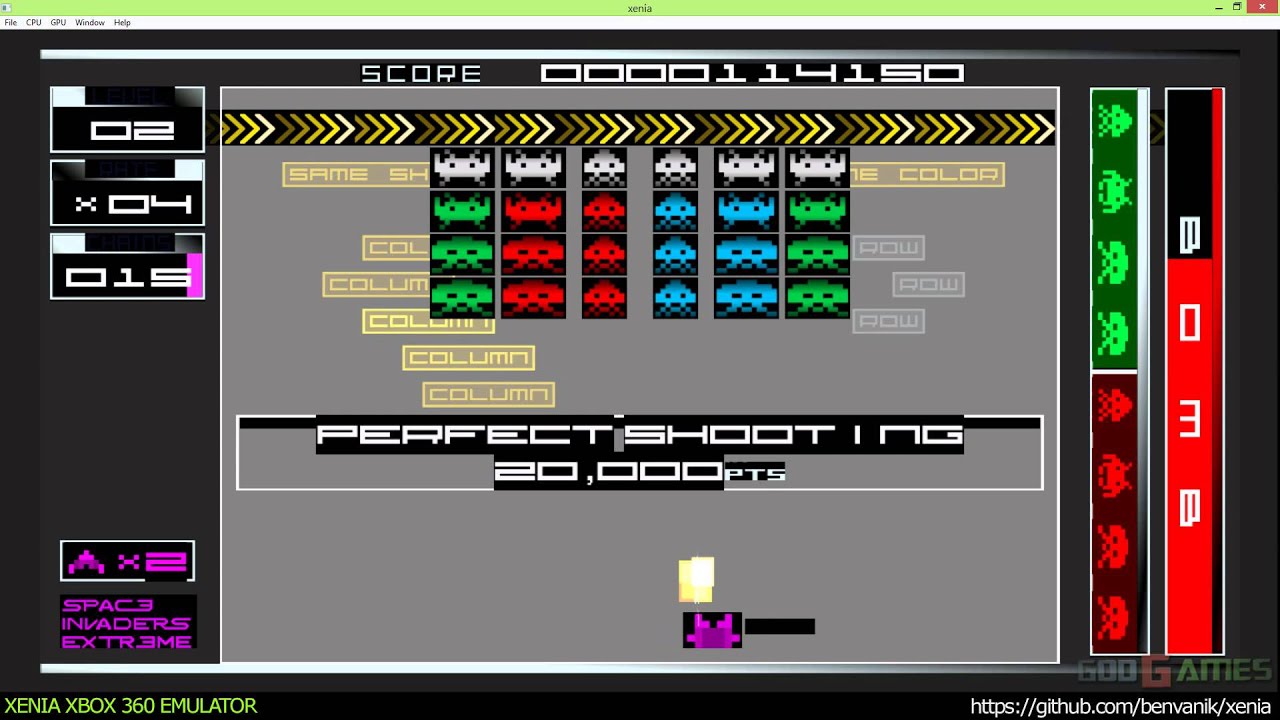 Xenia Xbox 360 Emulator - Space Invaders Extreme Ingame! - YouTube