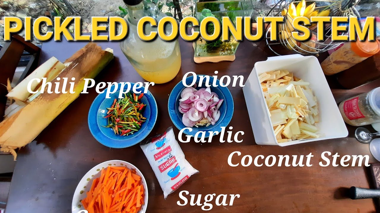Atsarang Ubod ng Niyog or Pickled Coconut Stem | Countryside Life - YouTube