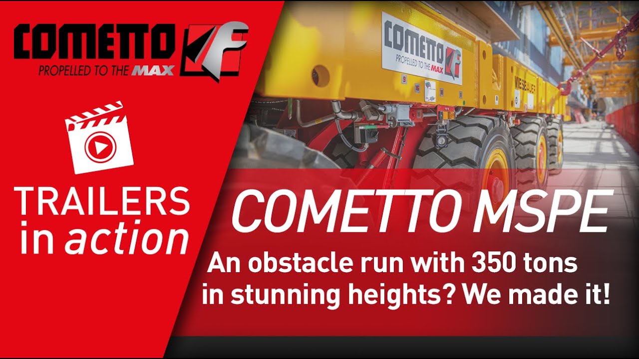 Successful obstacle run with 350t in stunning heights on Cometto SPMT ...