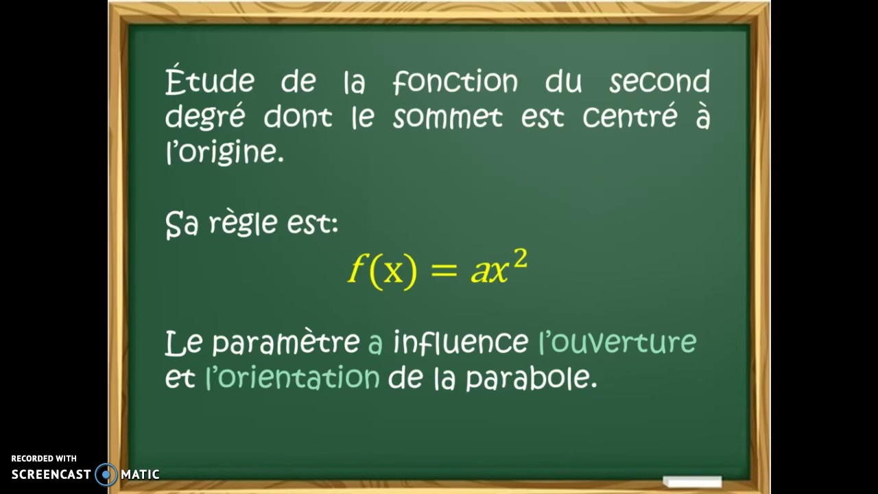 Fonction quadratique: introduction à la forme de base - YouTube